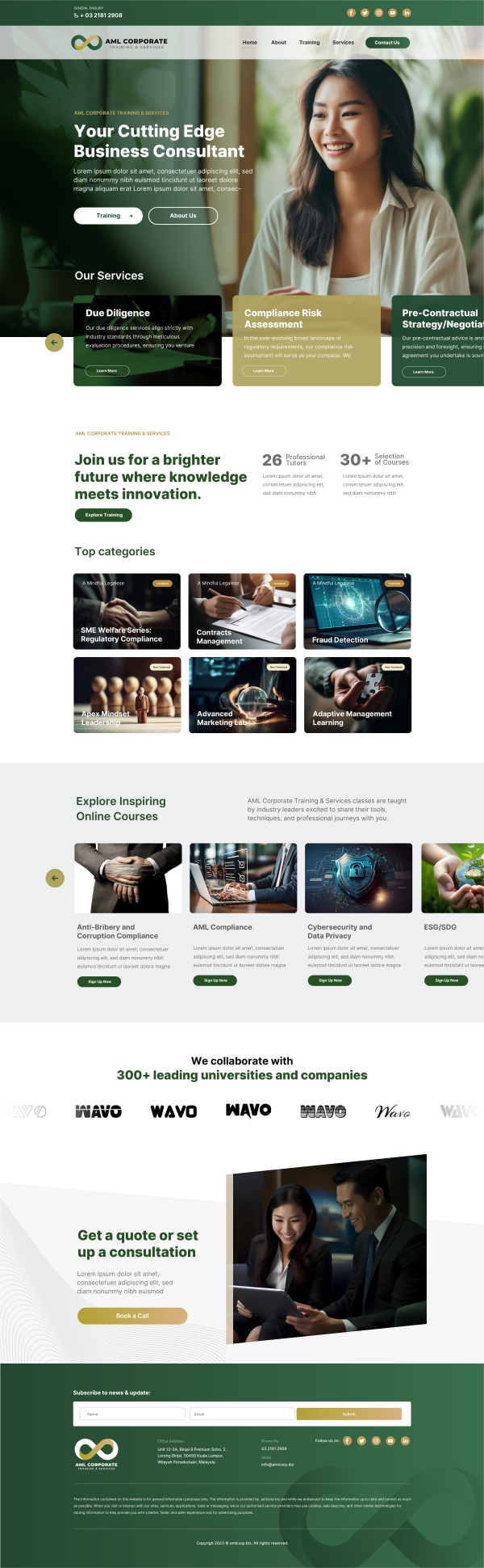 Web Design Portfolio Aml Corporate Training Services
